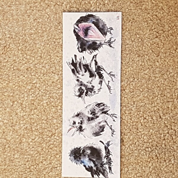 Watercolour Crow Celtic Bookmark Print Set of 4 by Ilona Winter - Etsy