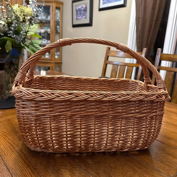 Picnic Basket With Handle Natural Wicker Basket Ecofriendly Fruit ...