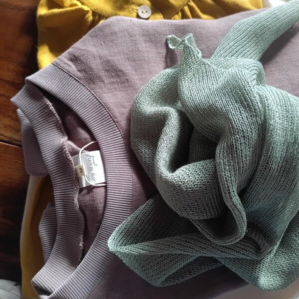 Green Linen Smock Dress, Long Linen Dress, Women Linen Wear, Linen ...