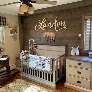 Landon Boy Baby Name Sign for Nursery Decor Custom Wooden - Etsy