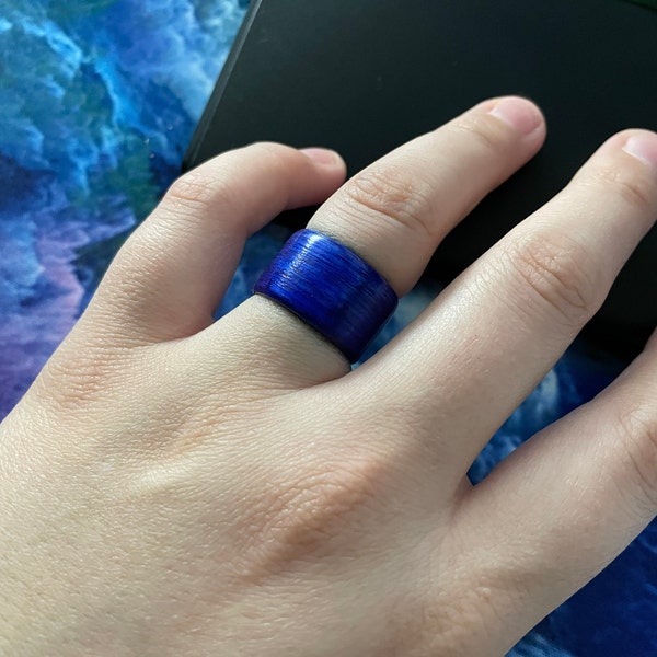 Dark Blue Bentwood Ring - Dark Blue Wood Ring - Dark Blue Dyed Birch ...