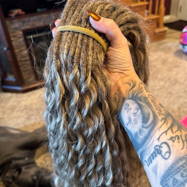 Silver/gray Ombre Wavy Dread Extensions | Synthetic Dreadlock ...