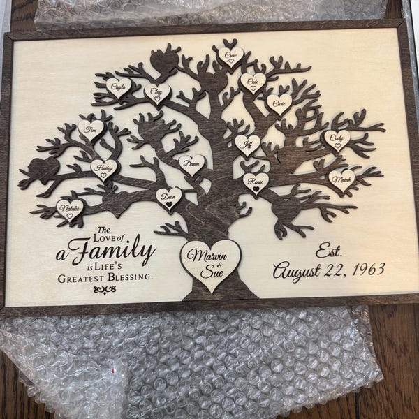Personalized Free Standing Family Tree, Mother's Day, Wedding ...