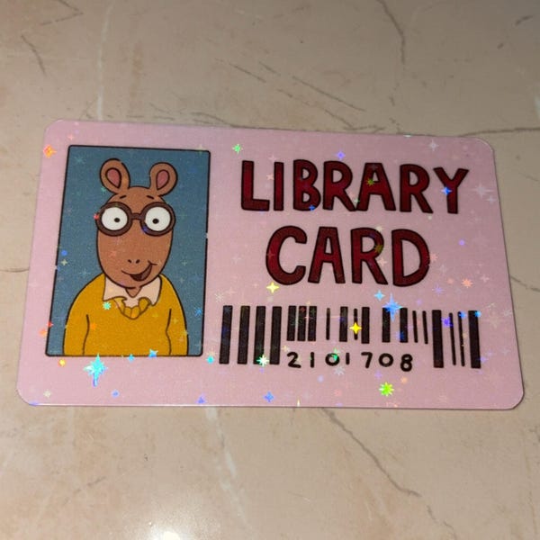 Handmade Arthur-inspired Library Card Bookmark – Nostalgic Cartoon ...
