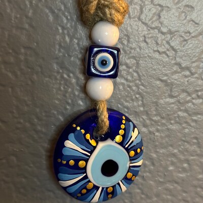 Hand Painted Evil Eye Wall Hanging, House Protection, Home Decor, Home ...