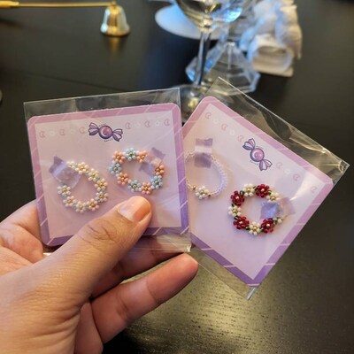 Colorful Pastel Flower Bead Rings / Cute Flower Beaded Rings / Dainty ...