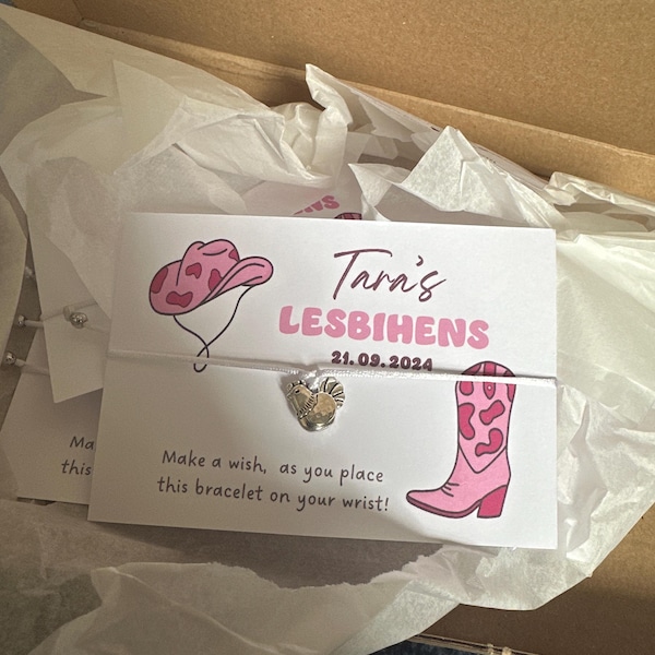 Eucalyptus Border Hen Party Wish Bracelets Personalised Goodie Bag ...