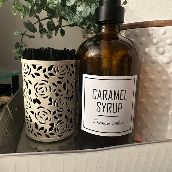 Flavored Coffee Syrup Flavor Vinyl Stickers Labels - Etsy