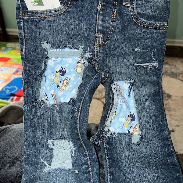 Mickey Mouse Skinny Jeans Boys Made With Mickey Mouse Fabric Distressed ...