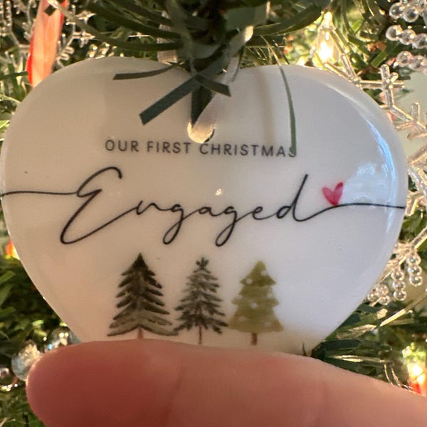 Our First Christmas Engaged Ornament, Engaged Christmas Ornament ...