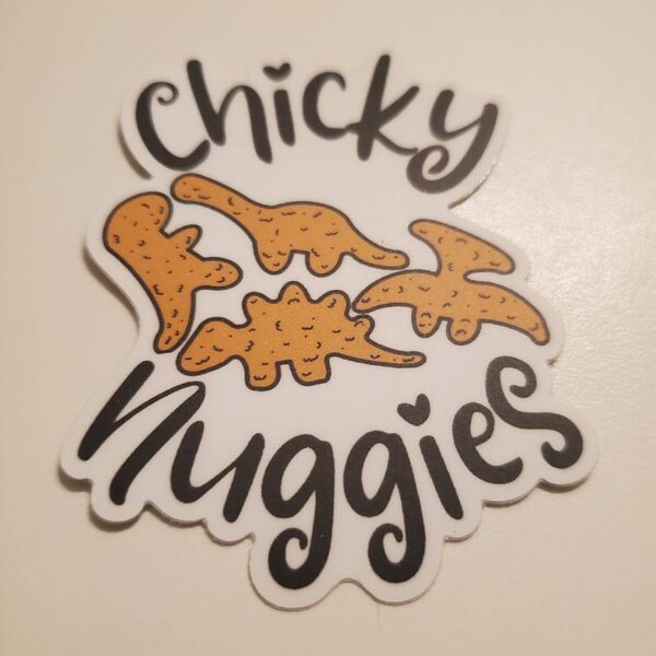 Chicky Nuggies Sticker - Dino Chicken Nuggets Sticker - Funny Food ...