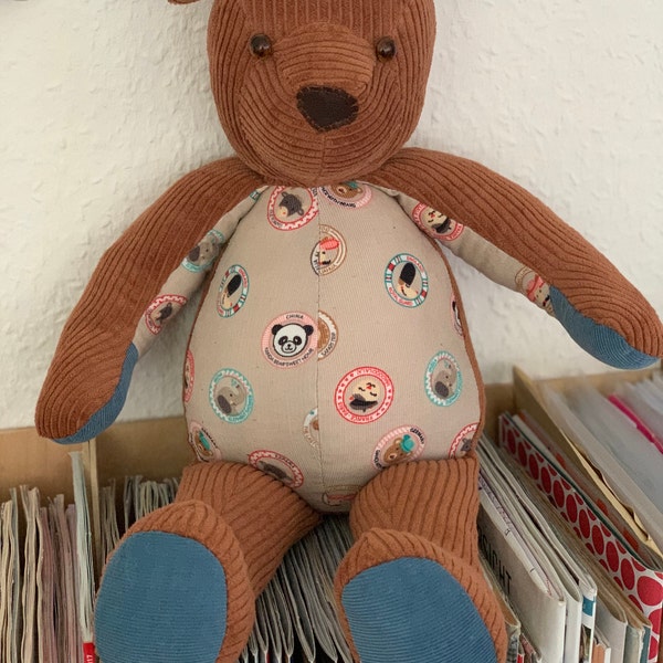 Simple Memory Bear Pattern 18" Easy Bear Pattern Memorial Bear Sewing ...