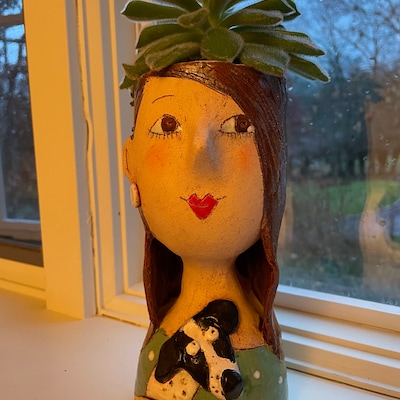 Lady Face Planter Pot Vintage Interior Female Head Mini Vase - Etsy