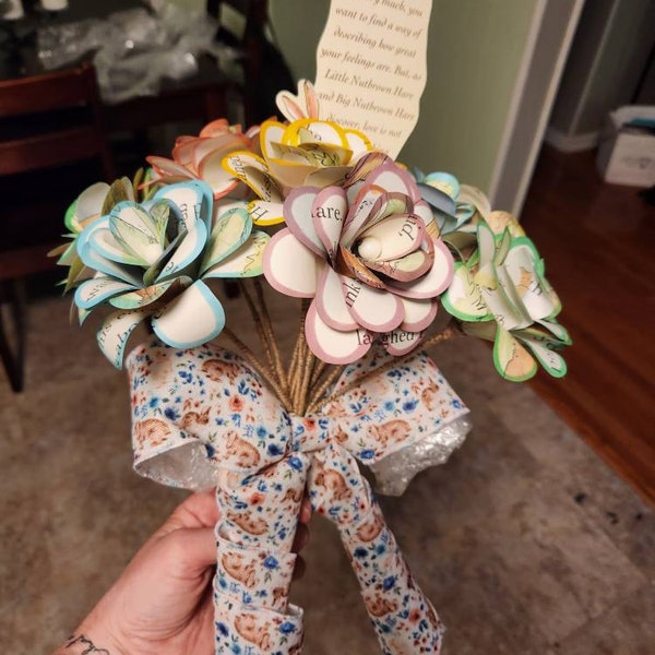 Book Page Paper Flowers Handmade to Order With Custom Colors Quantity 6 ...