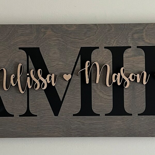 3D Blended Family Wood Sign Family Home Decor Family Sign With Names ...