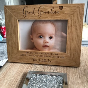 Personalised Wooden Photo Frame Custom Engraved Any Message Portrait or ...