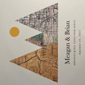 Adventure Together® Map Mountain Personalized Wedding Gift or - Etsy