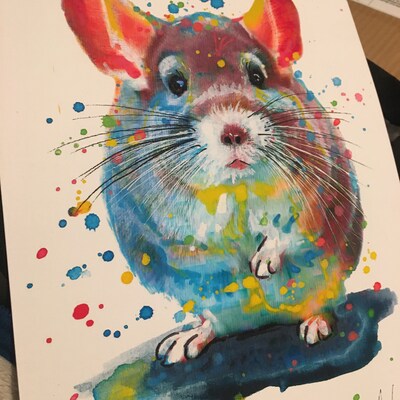 CHINCHILLA Print, Chinchilla Poster,animal Print, Handmade, Nursery ...