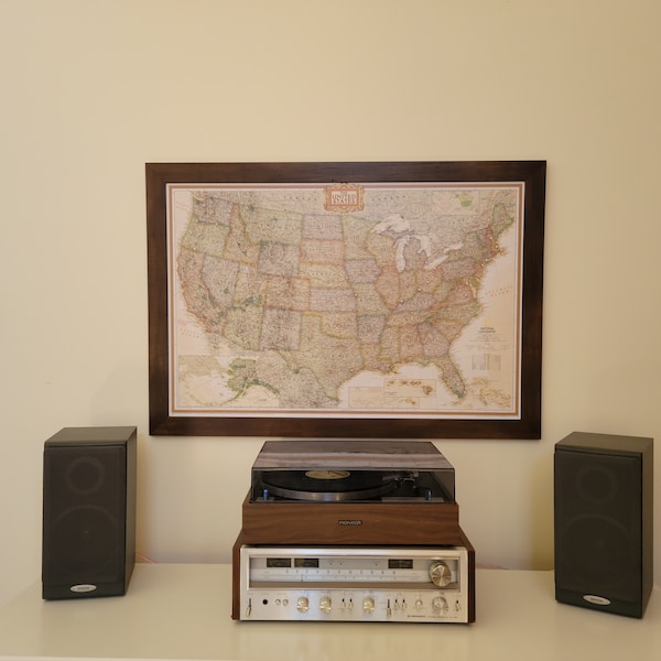 Personalized Executive US Travel Map With Pins and Frame -push Pin ...