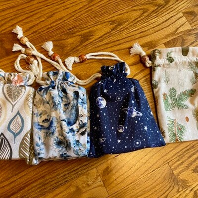 Reusable Drawstring Bag Gingham and Color Line Bag 2-layer - Etsy