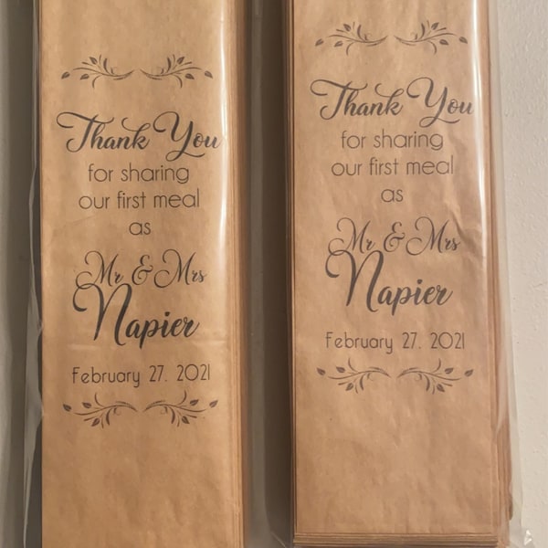 Thank You for Sharing Our First Meal Together Wedding Silverware ...