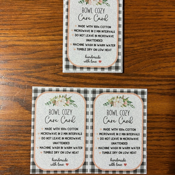 Ice Cream Cozy Care Card, Printable Ice Cream Cozy Wash Instructions - Etsy