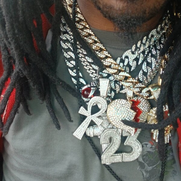 Mens Iced Out Black Red Dial Hip Hop Party Rap Round Shaped White Gold ...