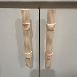 Boho Rod Drawer Pull , Dark Oak Rattan Handle, Wicker Drawer Pull ...