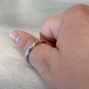 Hammered Fidget Spinning Ring 12 Ga, Playful Ring, Sterling Silver ...