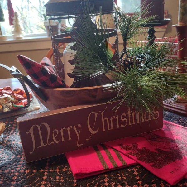 Primitive Country Merry Christmas 12" Sign - Etsy