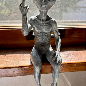 Rude Alien Statue flipping the Bird 10 H Shelf Sitter - Etsy