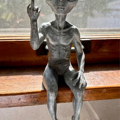 Rude Alien Statue flipping the Bird 10 H Shelf Sitter - Etsy