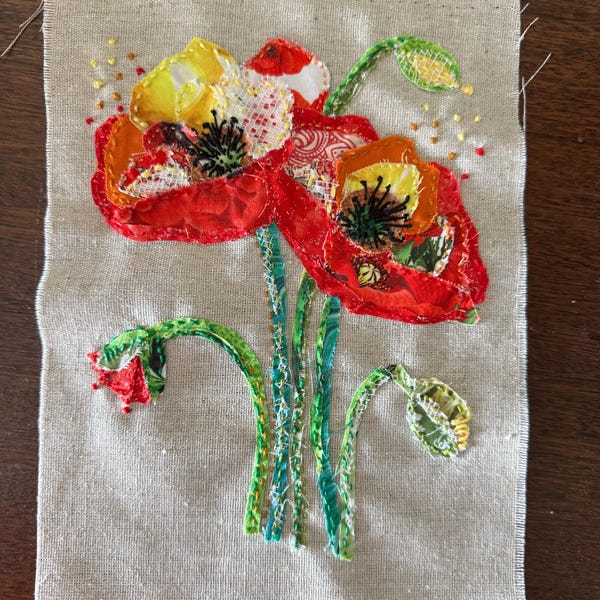 Slow Stitching Kit - Poppies - Etsy