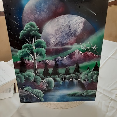Galaxy Space Spray Paint Art / Galaxy Art / Planets and Stars/ Space ...