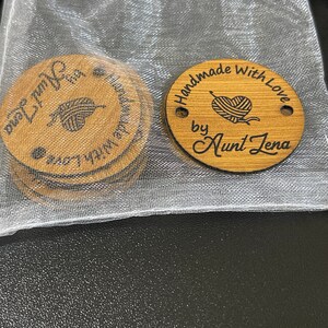 1.25 Round Vegan Leather Knitting Labels Custom - Etsy