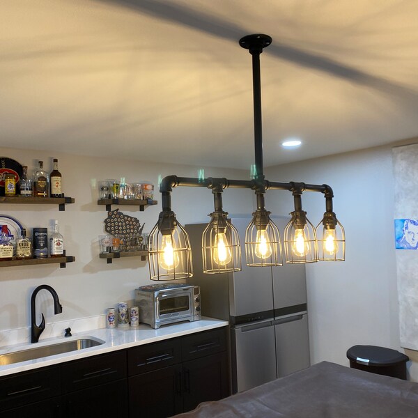 Industrial Lighting Rustic Chandelier, UL LISTED!!, Iron Pipe Ceiling ...