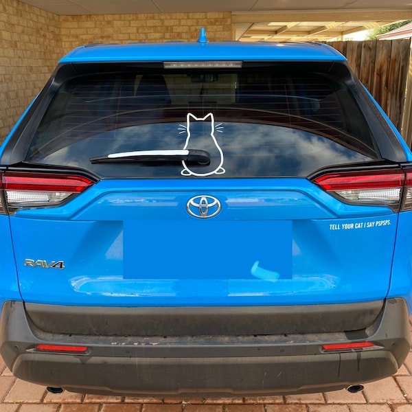 Kitty Cat Windshield Wiper - Di Cut Decal - Home/laptop/computer/truck ...