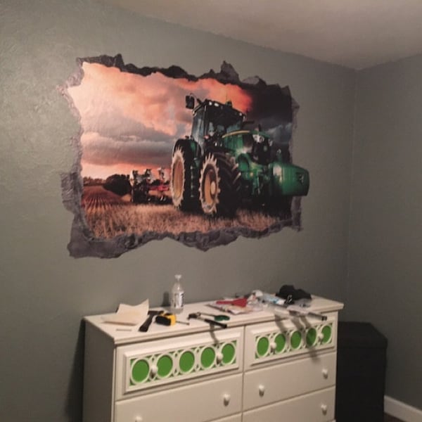 John Deere Green Tractor Wall Decal 3D Art Stickers Vinyl Wall Decor - Etsy
