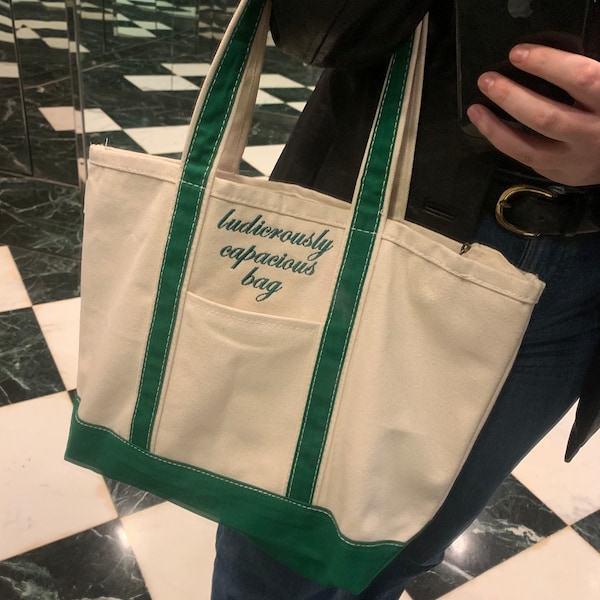 Personalized Canvas Tote, Ironic Boat Bag, Monogram Canvas Tote Bag ...