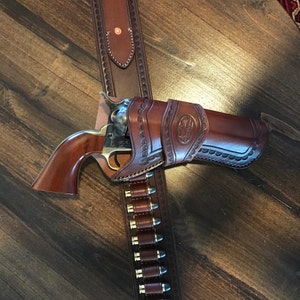 Western Cowboy Single Action Leather Holster Cross Draw RH - Etsy
