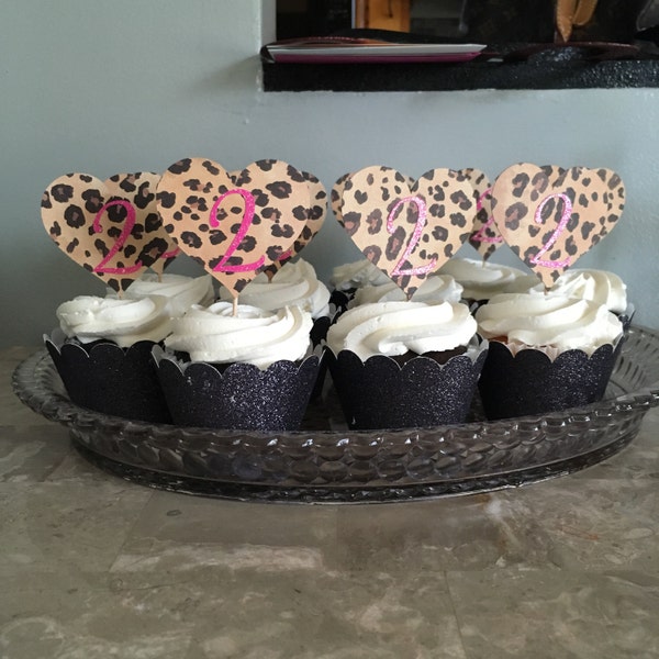 Leopard Print Cupcake Topper Cheetah Print Cupcake Topper Leopard Print ...