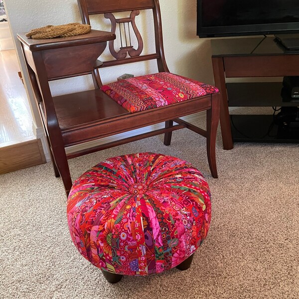 Aquamarine Tuffet Footstool by Dalgleish Clothworks, Footstool, Foot ...