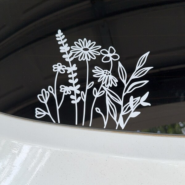 Wildflower Decal, Boho Car Decal, Gift for Plant Lovers, Plant Lover ...