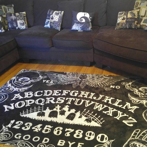 Ouija Board Area Rug in Black - Etsy