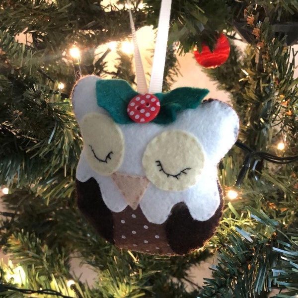 Make Your Own Felt Christmas Owls Kit. Makes 2 Decorations. Sewing ...
