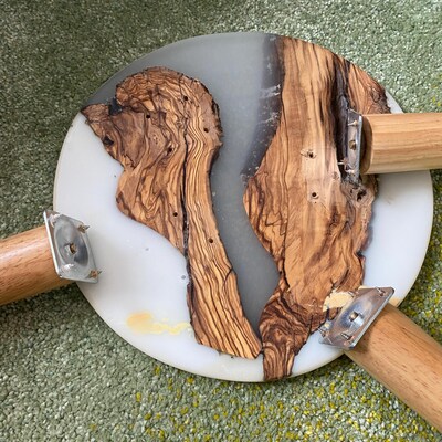 Stools Exotic Wood & Epoxy, Custom Colors Available - Etsy