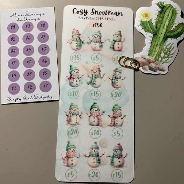 150-dollar Cozy Snowman Savings Challenge//savings Challenge//budgeting ...