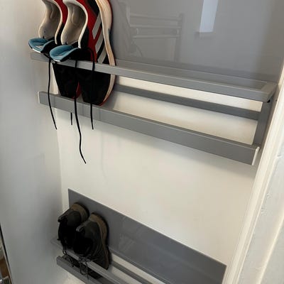 Entryway Metal Wall Mounted Shoe Storage Unique Open Floating Shelf ...