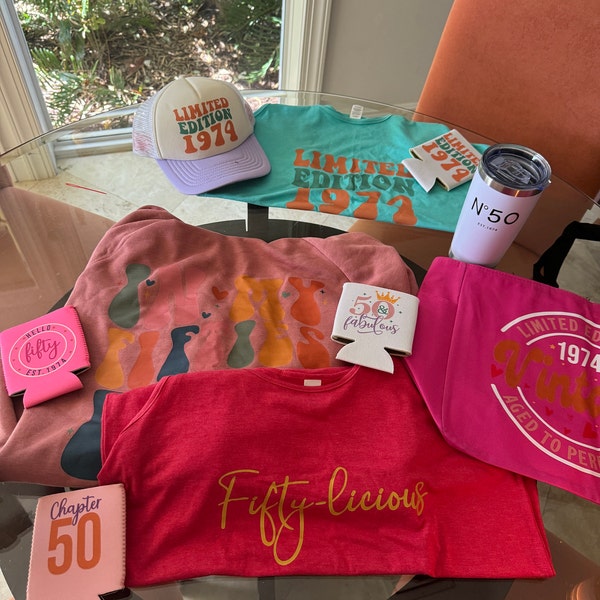 Fifty-licious SVG, Add Name, 50th Birthday Celebration, Birthday T ...
