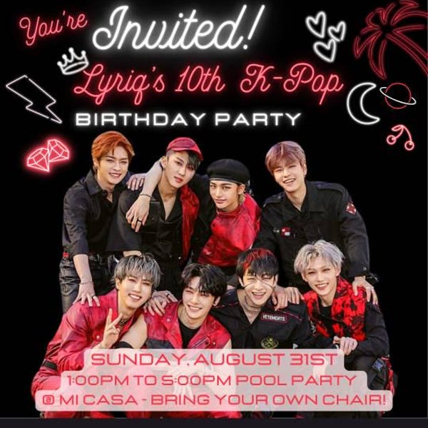 Stray Kids Birthday Party Poster - Custom Digital Download - K Pop - Etsy